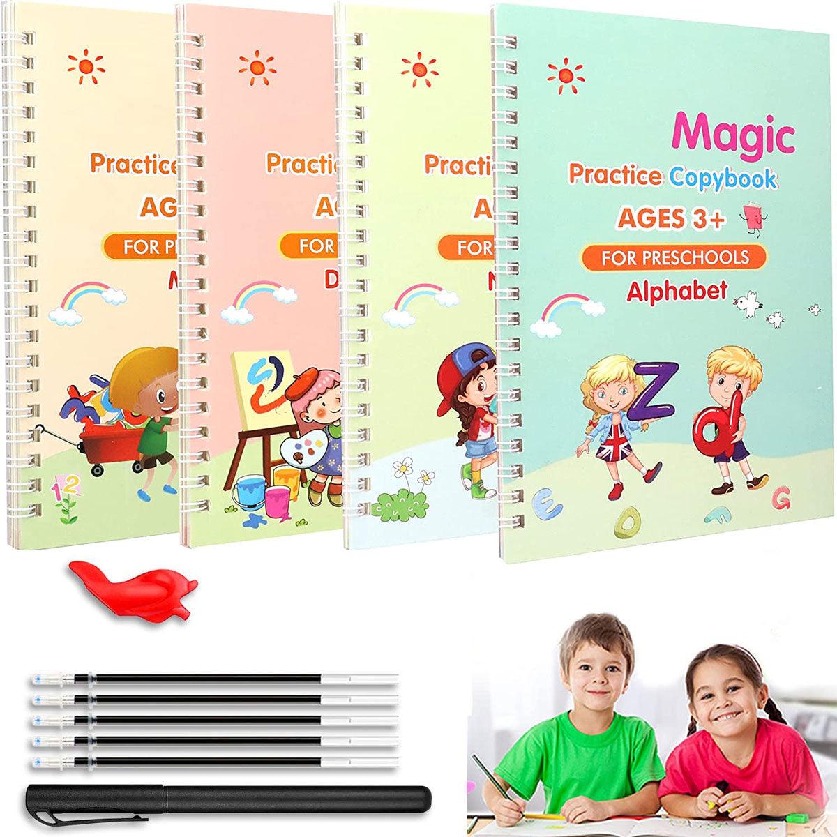 Magic Practice Copybook For Kids Set Of 4 With Free Pen