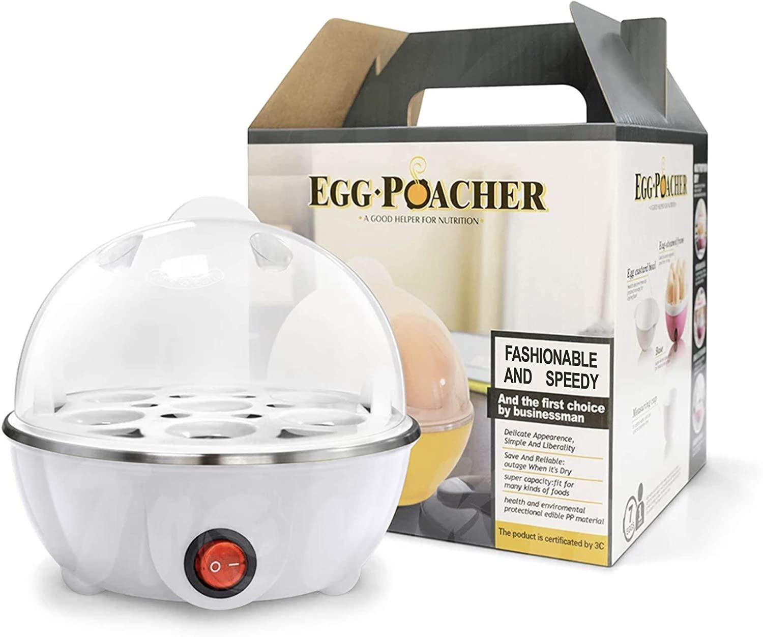 Egg Boiler Electric Automatic Off 7 Egg Poacher for Steaming